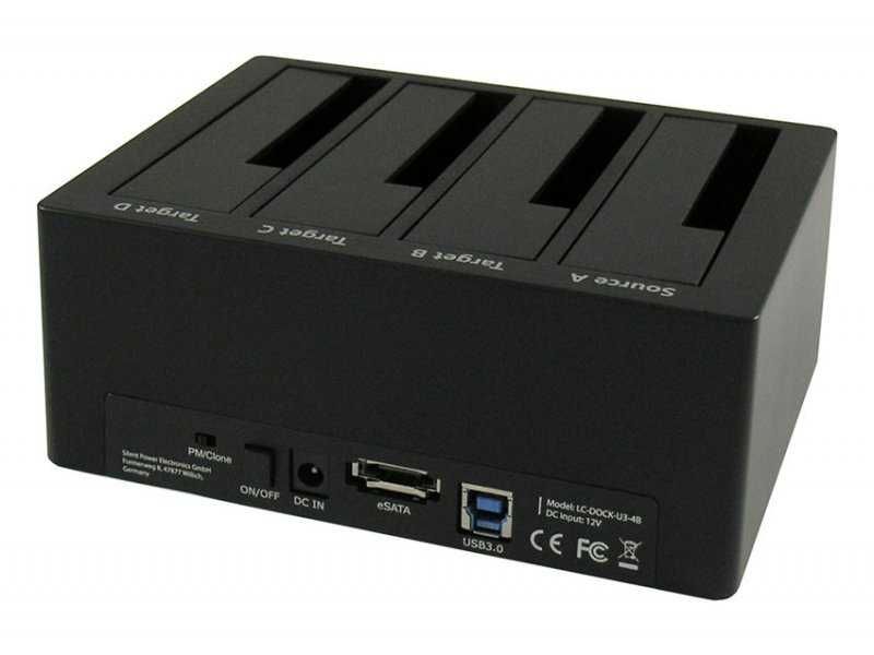 LC POWER HDD DOCKING LC-DOCK-U3-4B USB3.0/ESATA 4X HDD/SSD BLACK - 64347