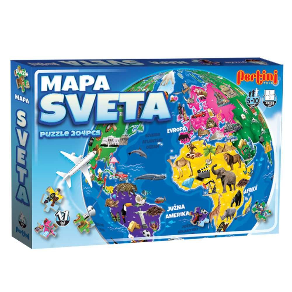 PERTINI Puzzle - Mapa sveta 204 dela - 20183