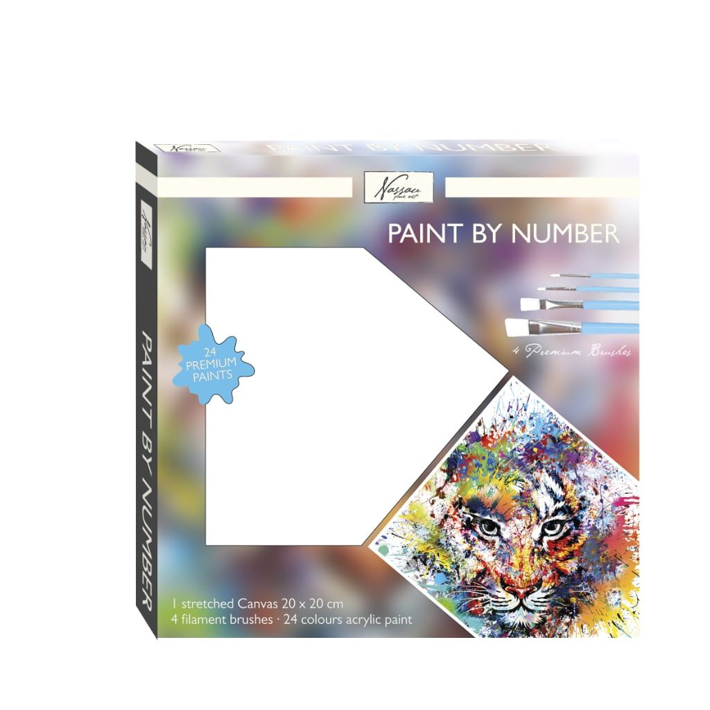 GRAFIX Bojenje po brojevima - Tigar - platno + četkice + akrilne boje ...