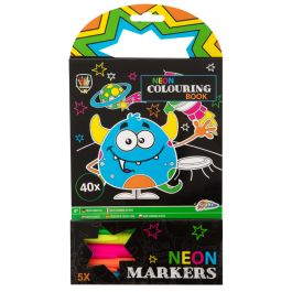 GRAFIX Mini Bojanka + 5 Mini Neonskih Markera - Čudovišta - 52139