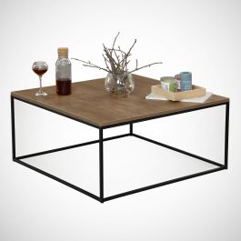 HANAH HOME Klub sto Poly, crna/braon - 801CMY2848