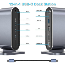 Docking station/HUB Type-C na LAN GbSD cardTFPDType-C4xUSB 3.0AudioHDMI ...