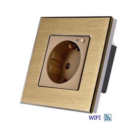 EXESHOP 16A EU Wi-Fi WALL SOCKET AL Zlatni (TUYA) - SWS006