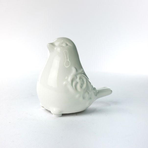 Figura dekorativna figura ptica bela - 25479-4