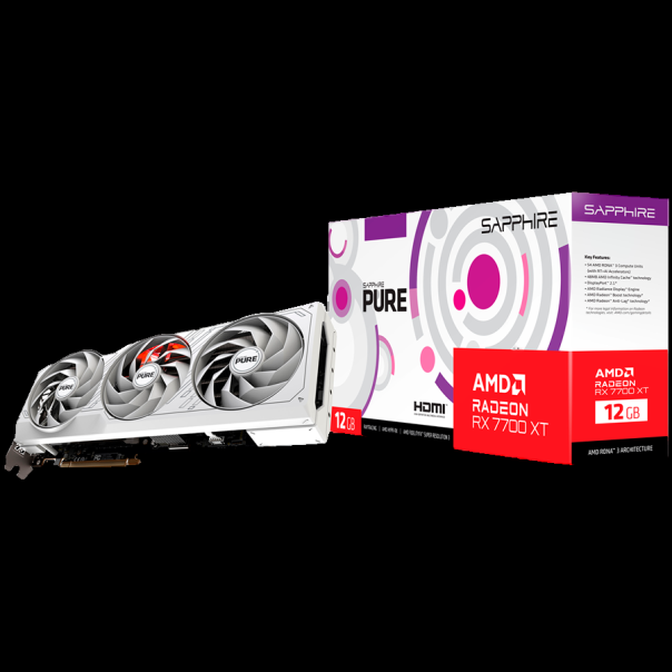 SAPPHIRE PURE AMD RADEON RX 7700 XT GAMING OC 12GB GDDR6 DUAL HDMI ...