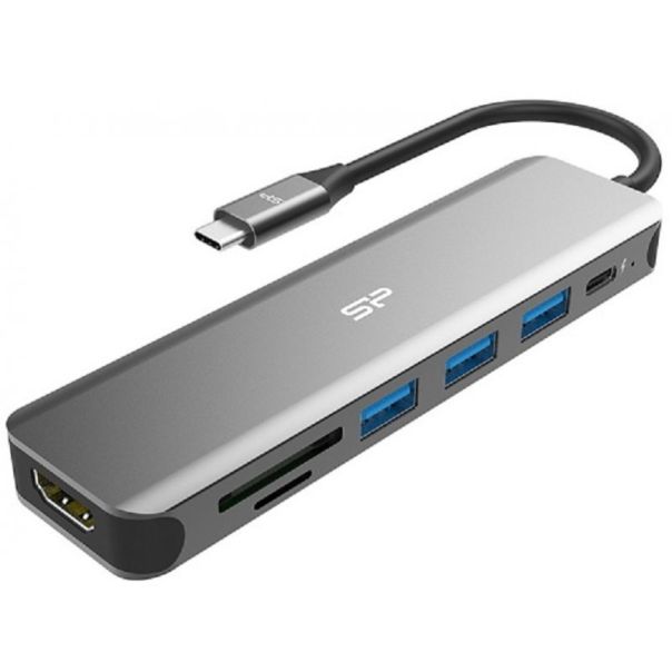 SILICON POWER USB-C 7-in-1 Hub (SPU3C07DOCSU200G) - 161712-1