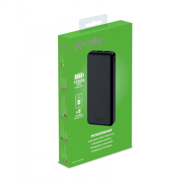 CELLY Power bank ENERGY 10000mAh, crna - PBE10000BK