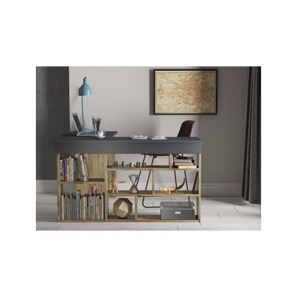 HANAH HOME Radni sto Theos Anthracite Atlantic Pine - 194139