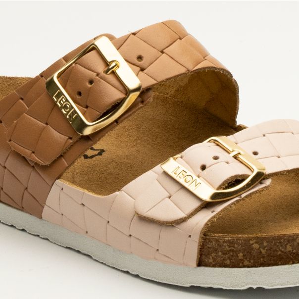 LEON Ženska papuča Anastasia-braon puder - 4011-BP