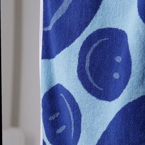 STEFAN Peškir za plažu 70x160cm smajli plavi - 4000192-plava smajli