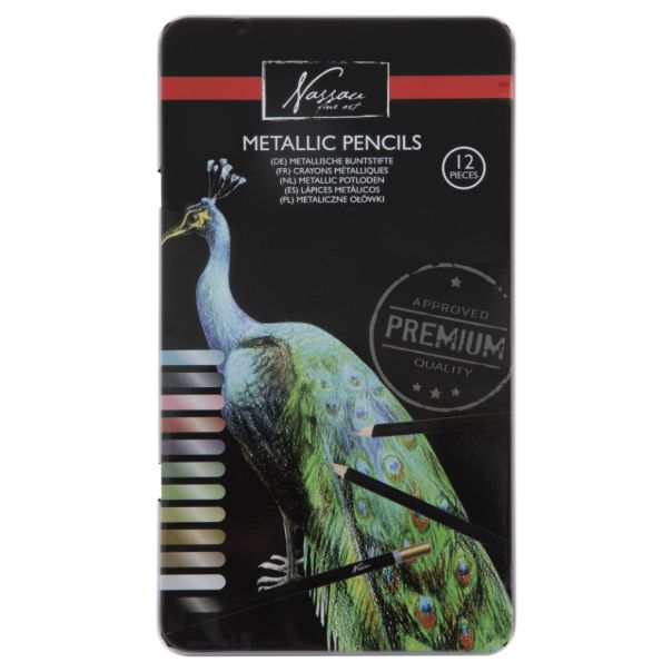 GRAFIX Metalik drvene bojice - 12 komada - 52301